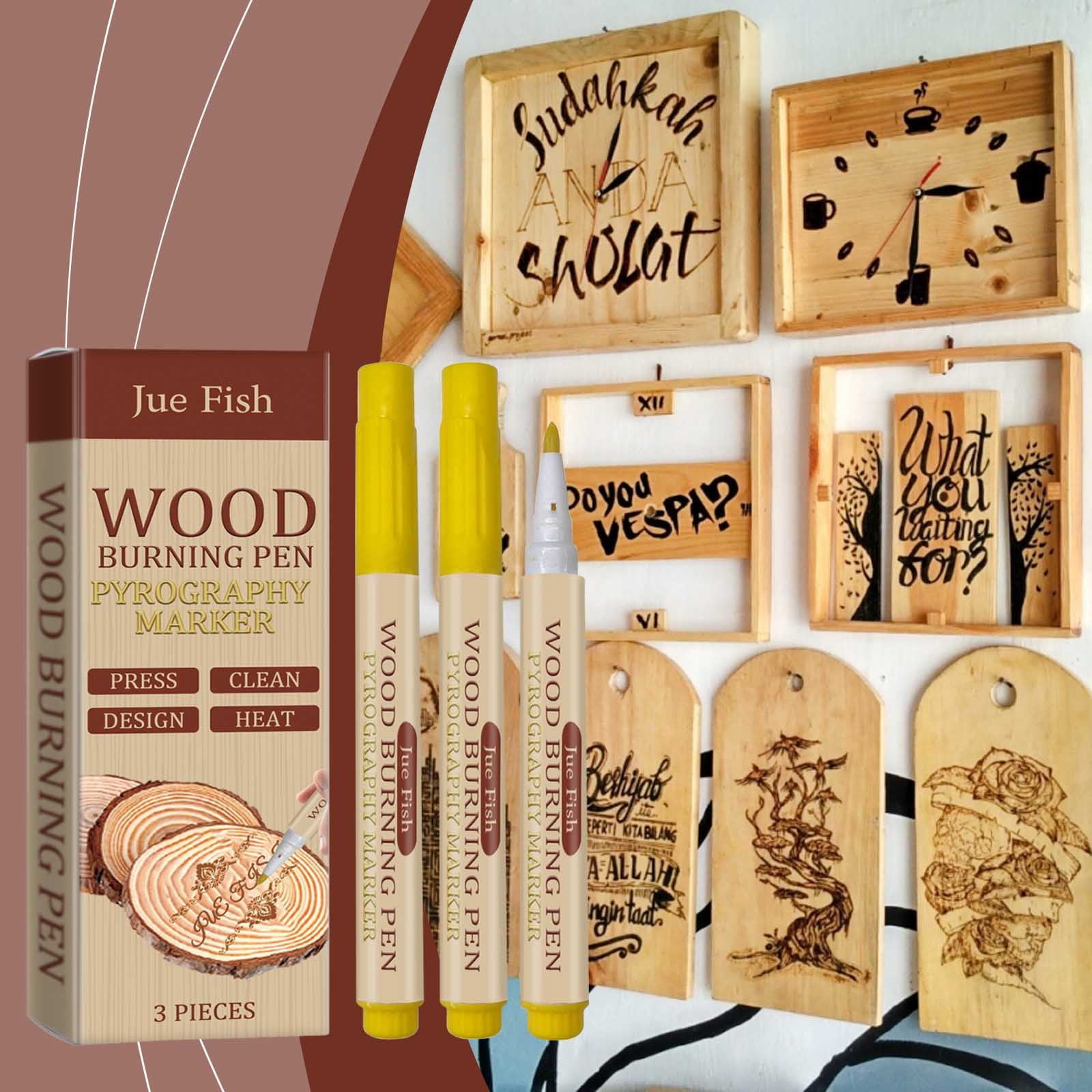 Wood Burning Pen Set | DIY Pyrography Markers for Artists & Beginners ...