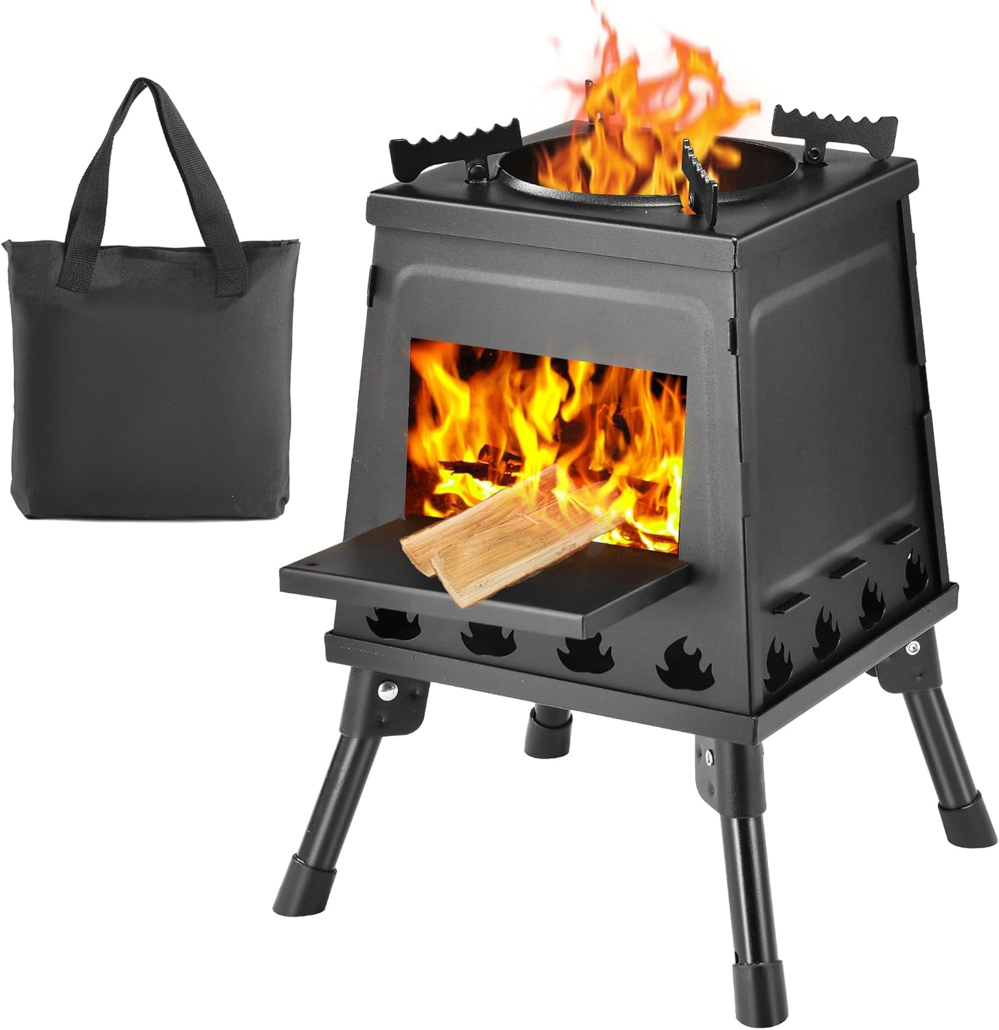 Wood Burning Stove, Camping Wood Stove, Small Portable Cast Iron Wood ...