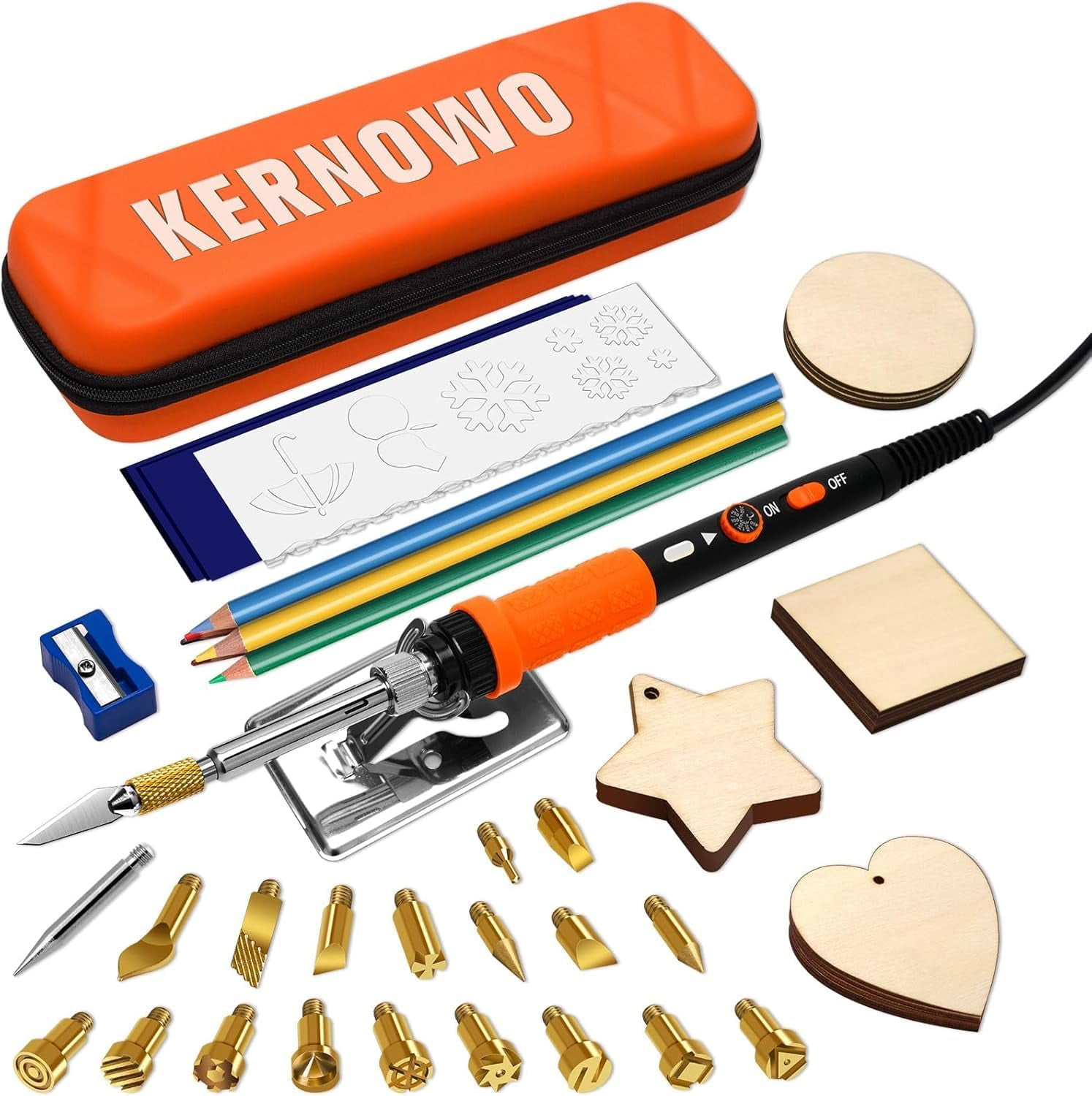 Wood Burning Tool Kit, K KERNOWO 76Pcs Pyrography Wood Burning Kit 60W ...