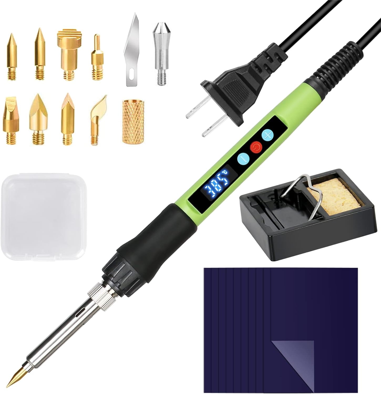 Wood Burning kit, 100W Professional WoodBurning Pen Tool, DIY Creative Tools with LED Display ...