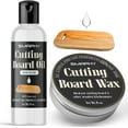 Wood Butter & Bamboo Cutting Board Oil (9 Oz) and Wax (8 Oz), Natural ...