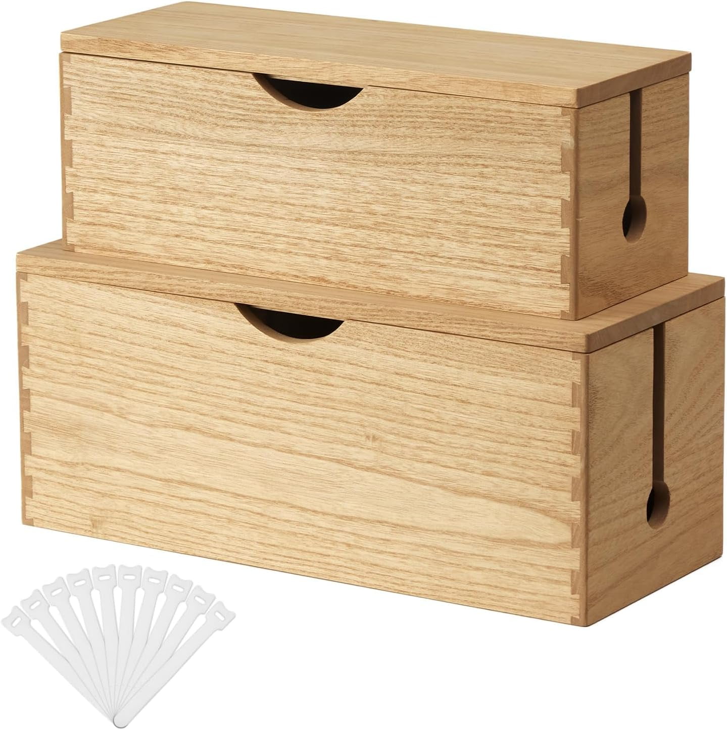 Wood Cable Management Box - Cord Organizer Hide Power Strips/Electrical ...