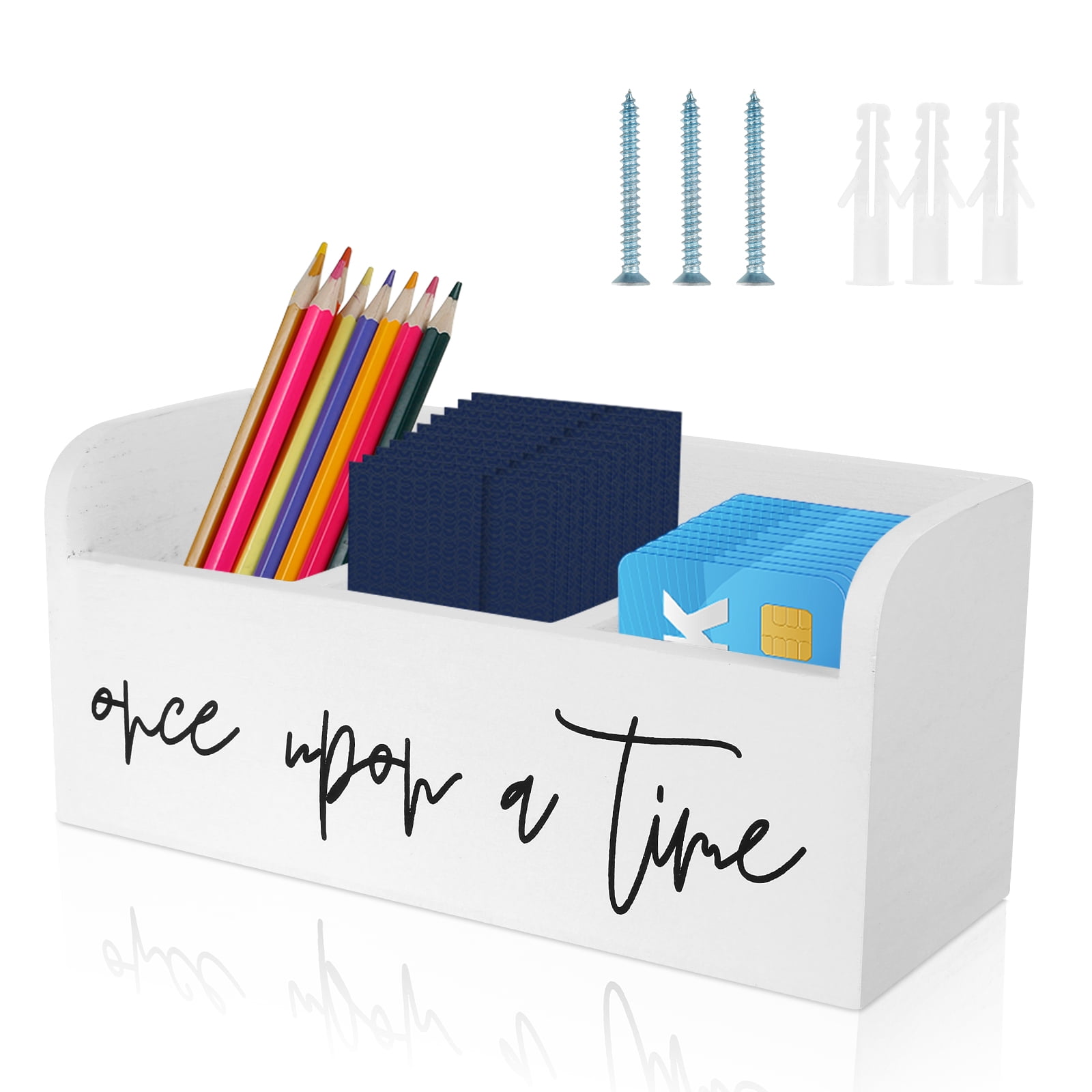 Wood Caddy Organizer Card Holder Wooden Card Case Card Storage Box with ...