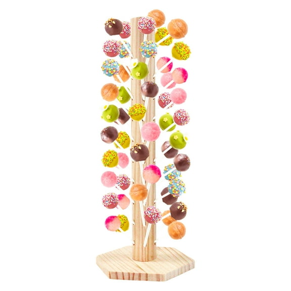 2 Pack Wood Cake Pop Stand, 49 Hole Wooden Lollipop Tree Stand, Candy ...