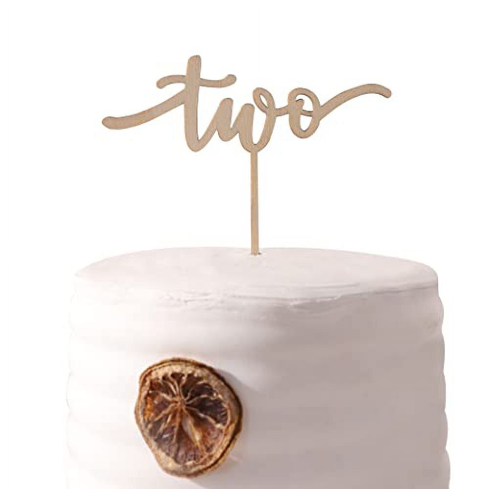Wood Cake Toppers Two Year Sign - Birthday Cake Topper Decorations ...