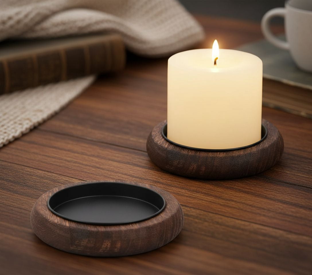 Wood Candle Holder Farmhouse Decor Wooden Pillar Candles Tray for Table ...