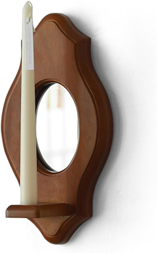 Wood Candle Sconces Wall Shelf,Retro Hanging Wall Decor Candle Shelves ...