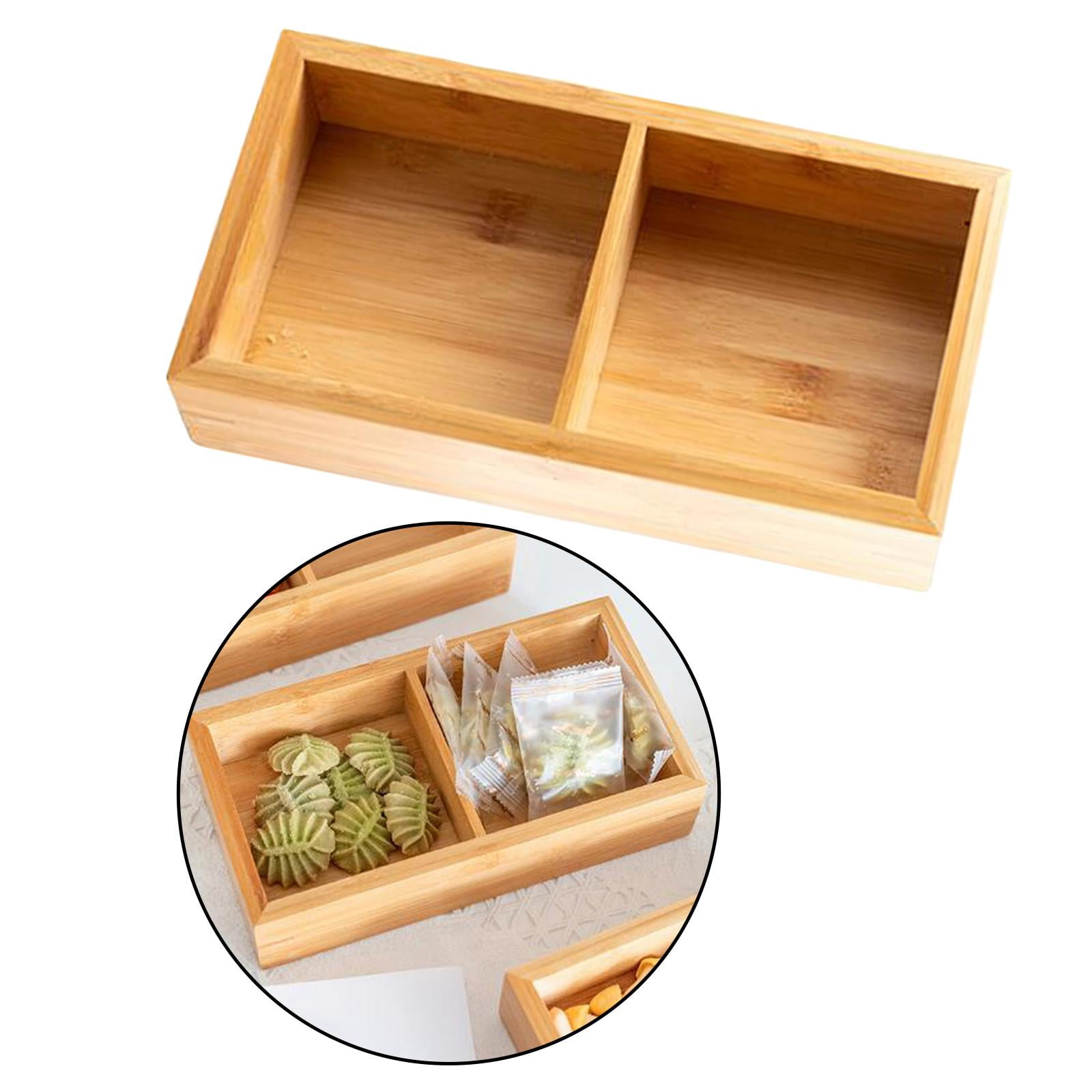 Wood Candy And Nut Serving Tray with Compartment Organizer, Square ...