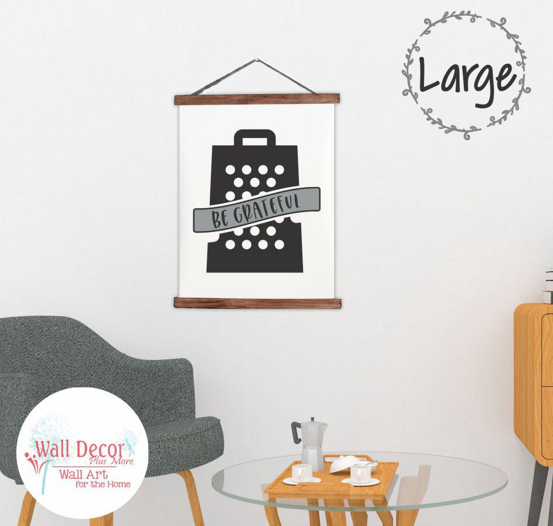 Wood, Canvas Sign Be Grateful Wall Hanging Kitchen Décor Print Grater ...