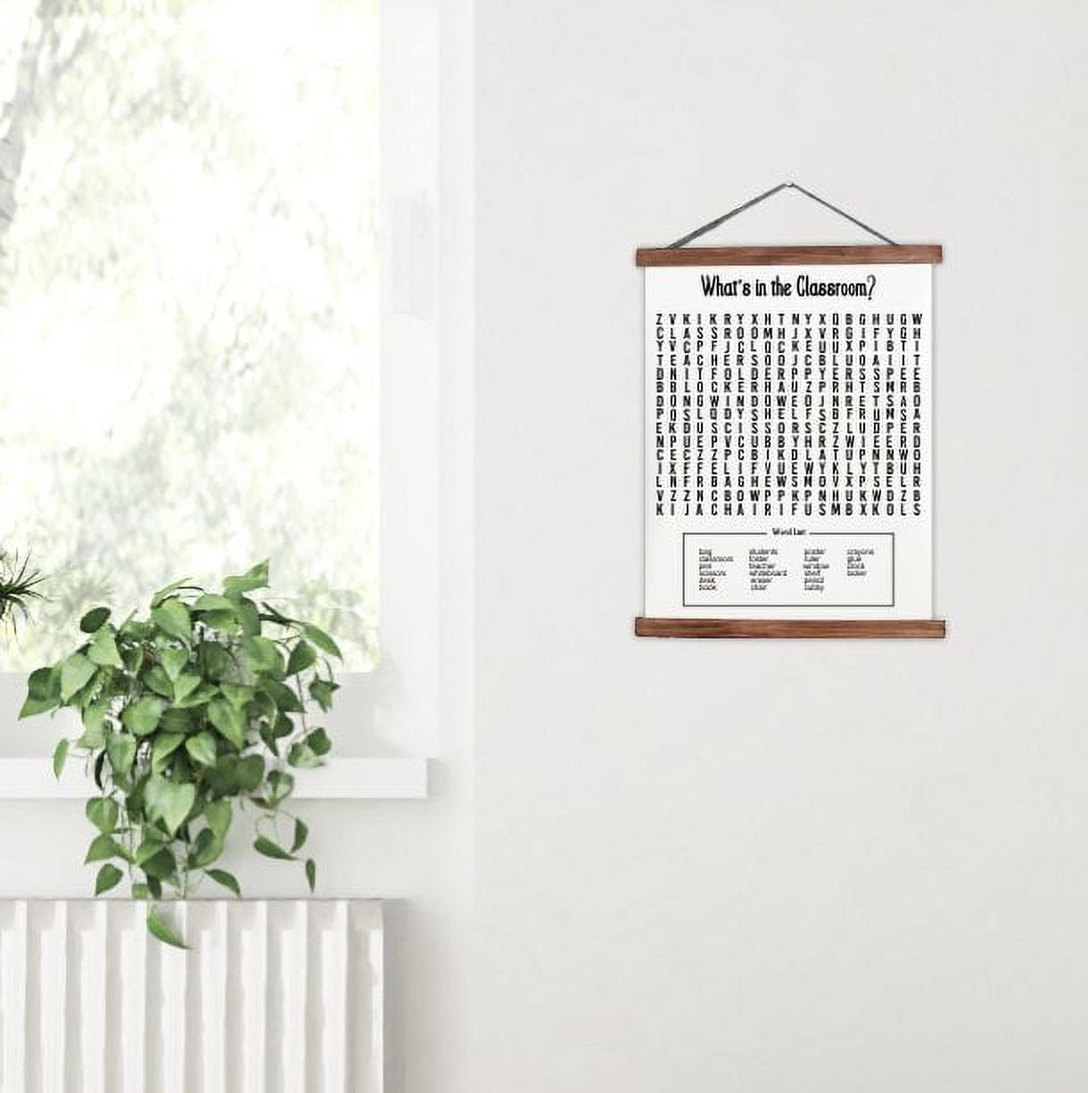 Wood, Canvas Sign, Classroom Decor Word Search Puzzle Art Print ...