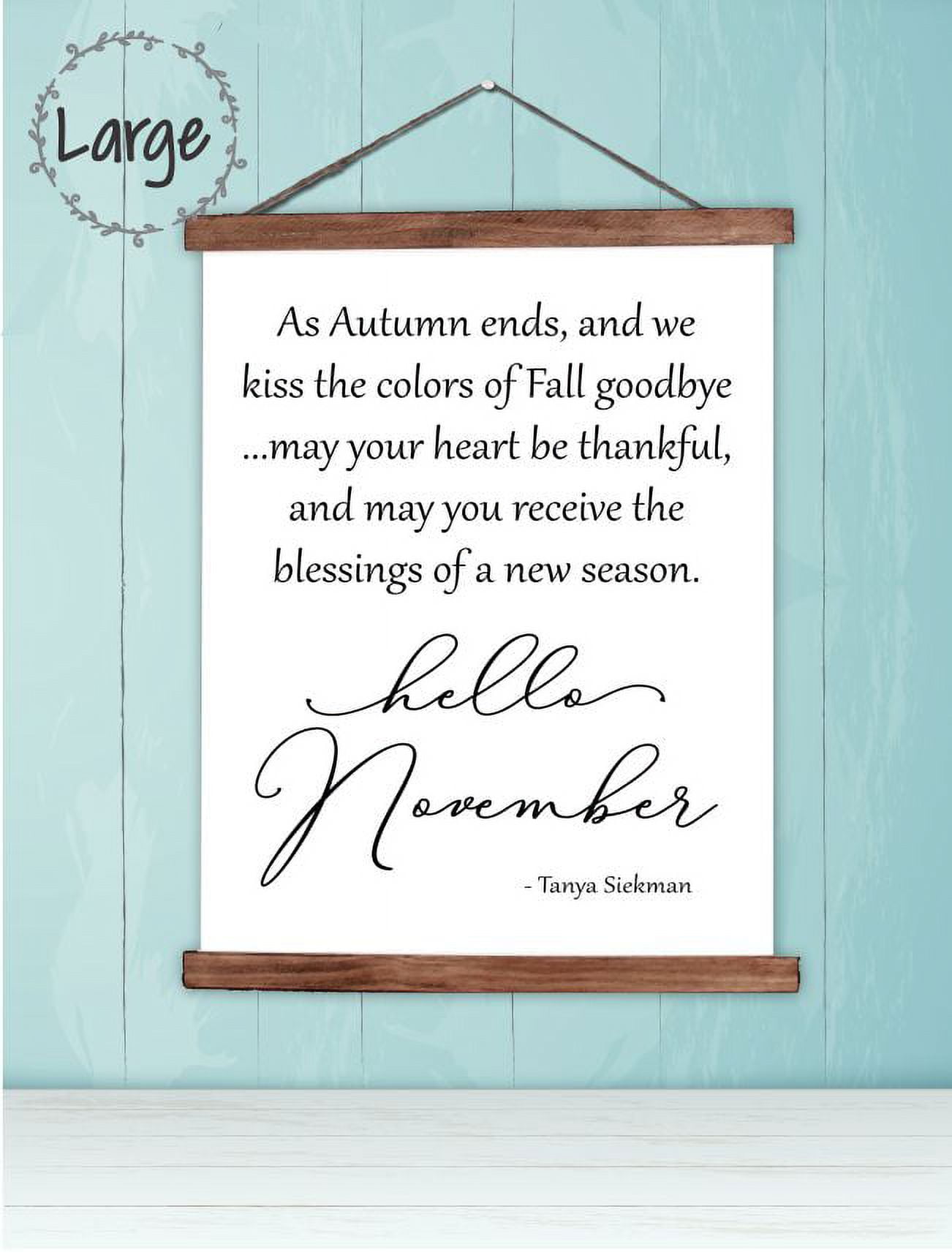 Wood, Canvas Sign, Hello November Autumn Seasonal Wall Décor Quote Sign ...