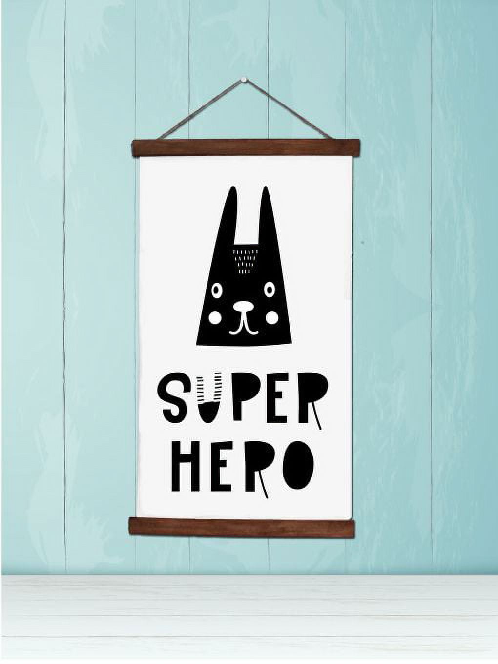 Wood, Canvas Sign Super Hero Wall Hanging Kids Room Décor Print Art ...