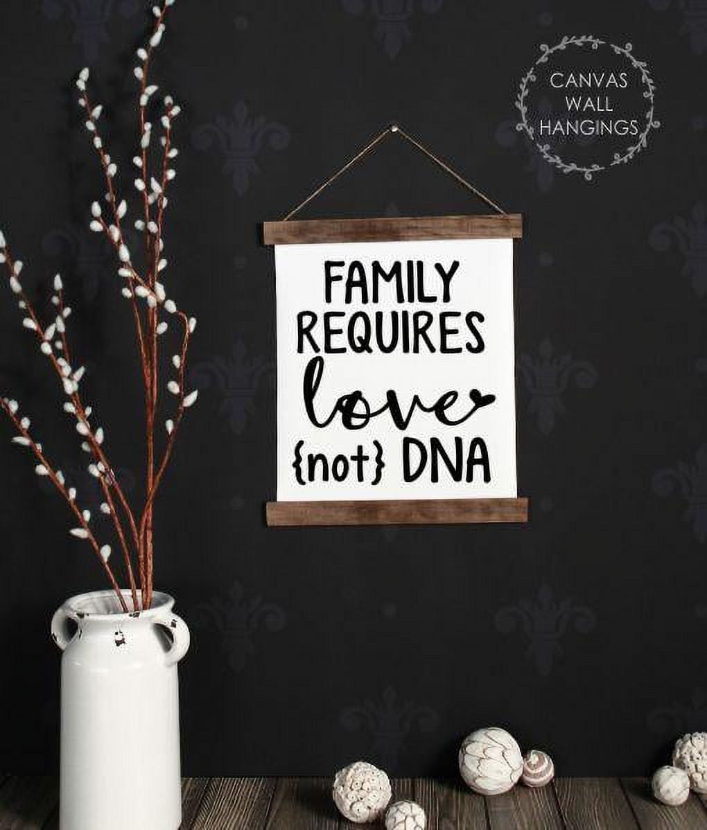 Wood Canvas Sign Wall Hanging, Adoption Quote Sign Requires Love Not ...