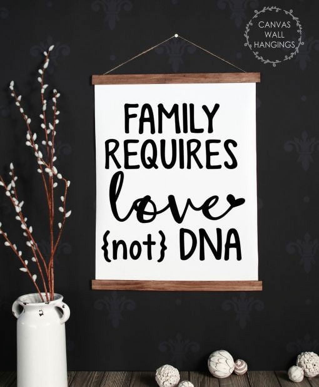 Wood Canvas Sign Wall Hanging, Adoption Quote Sign Requires Love Not ...