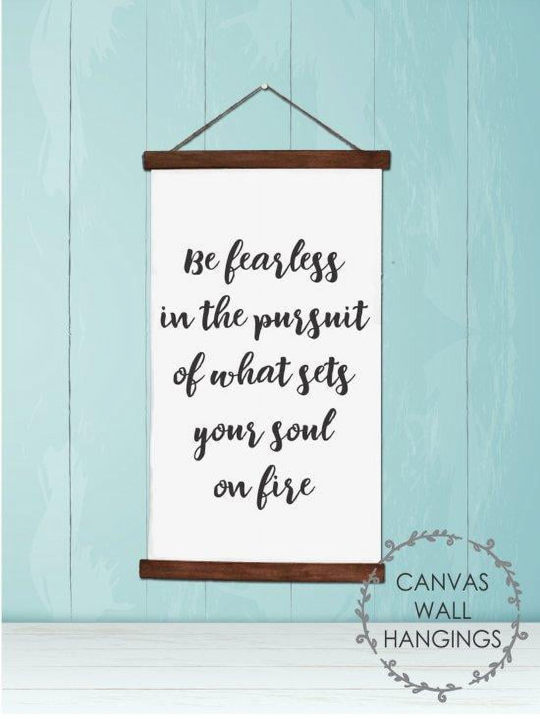 Wood Canvas Sign Wall Hanging, Be Fearless Inspirational Wall Art Sign ...