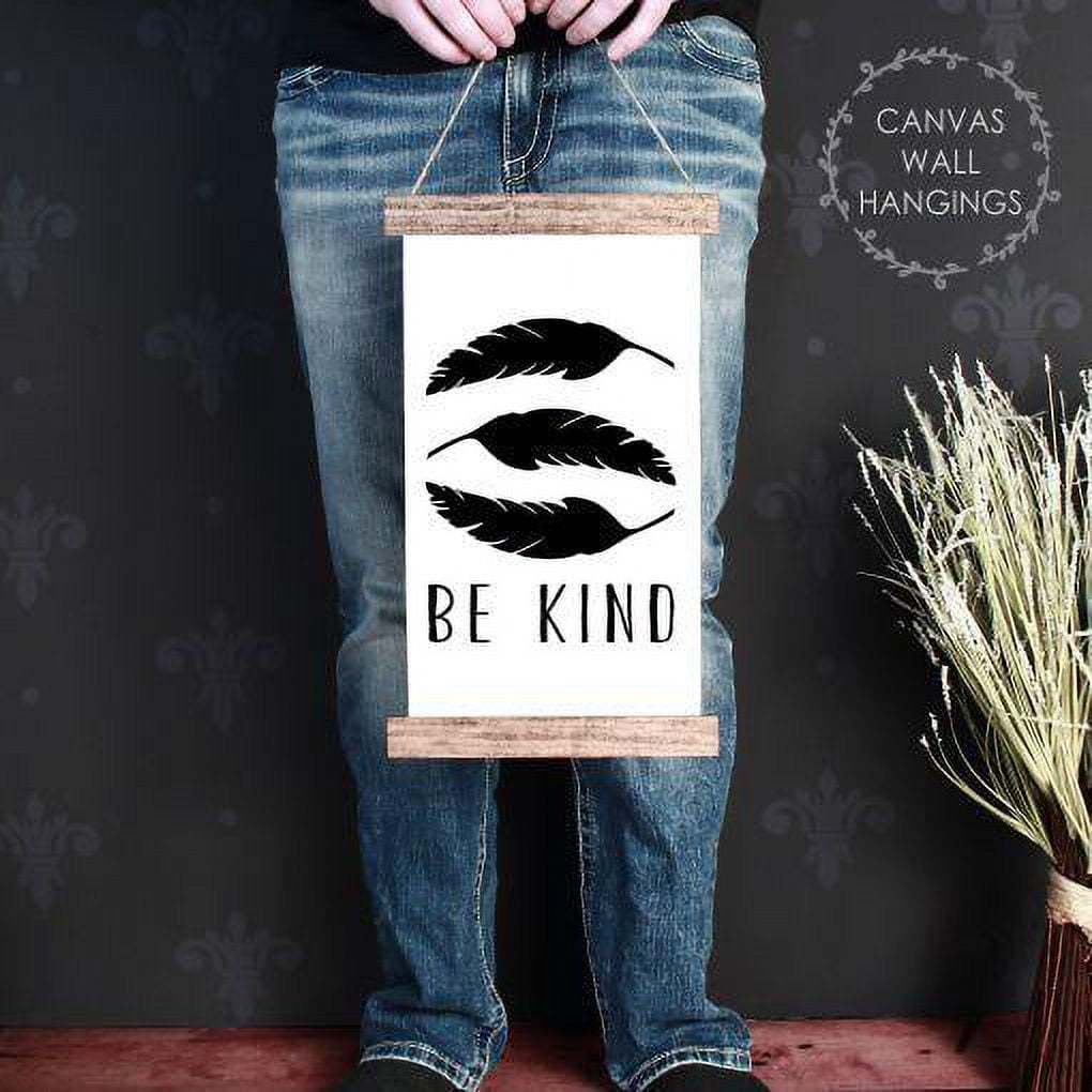 Wood Canvas Sign Wall Hanging, Be Kind Woodland Baby Nursery Wall Art ...