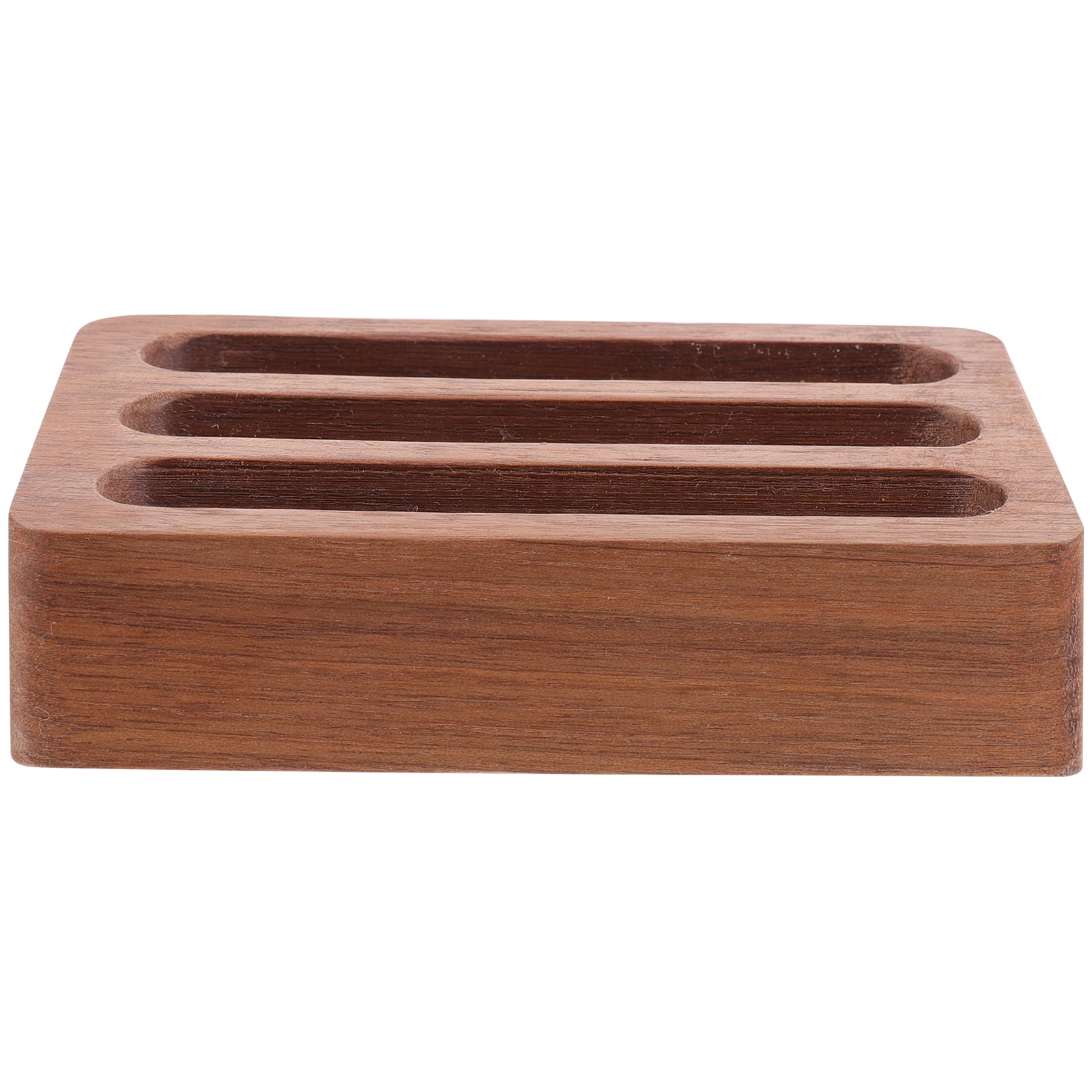 Wooden Business Card Storage Box Desktop Card Rack 3 Grid Display Base ...