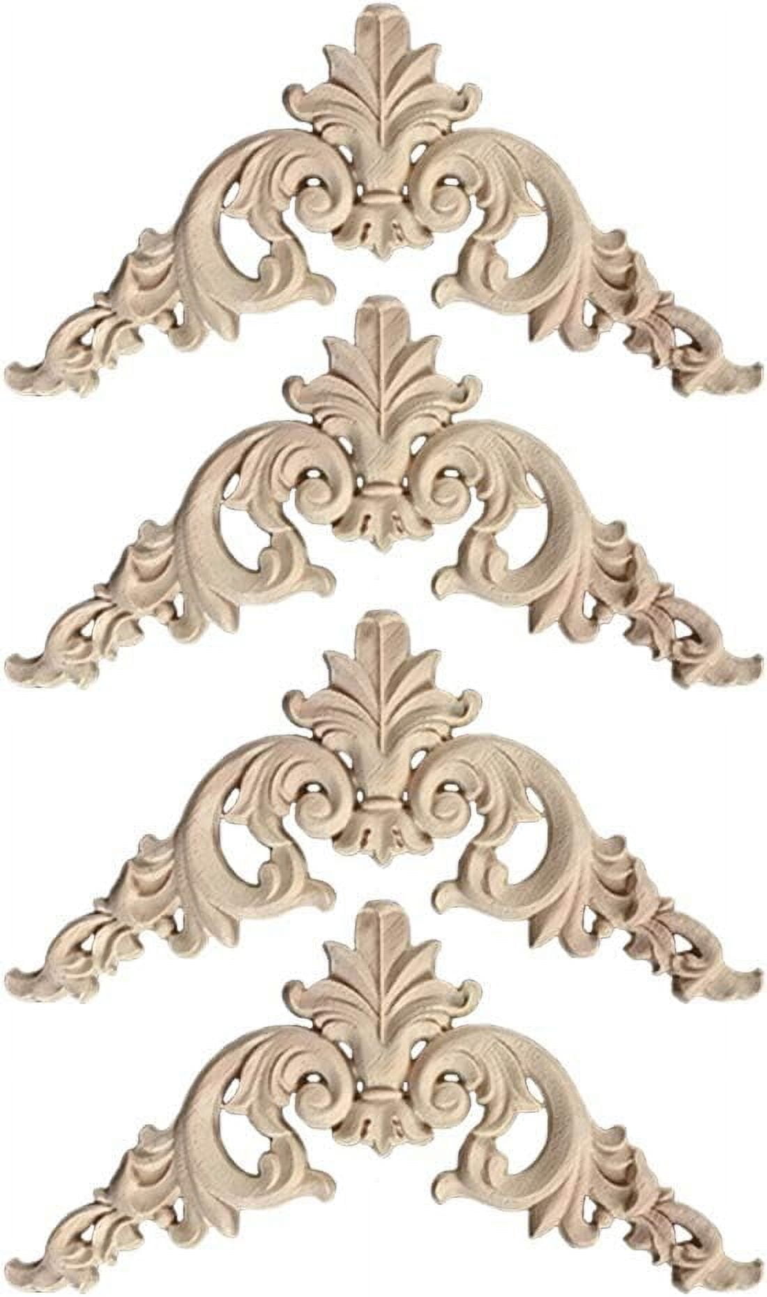 Wood Carved Applique, Elegant Design Wooden Decal for Furniture, Rubber ...