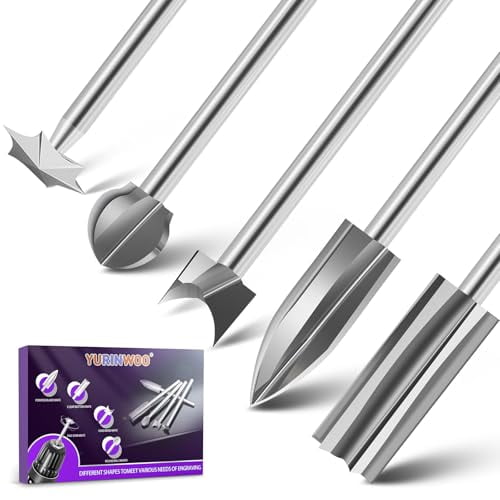 Wood Carving Bits Set Compatible with Dremel, 5Pcs Different Types ...