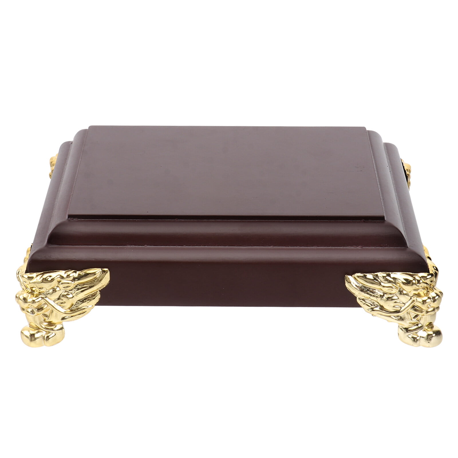 1Pc Square Craft Holder Decorative Statue Buddha Base Carved Wooden ...