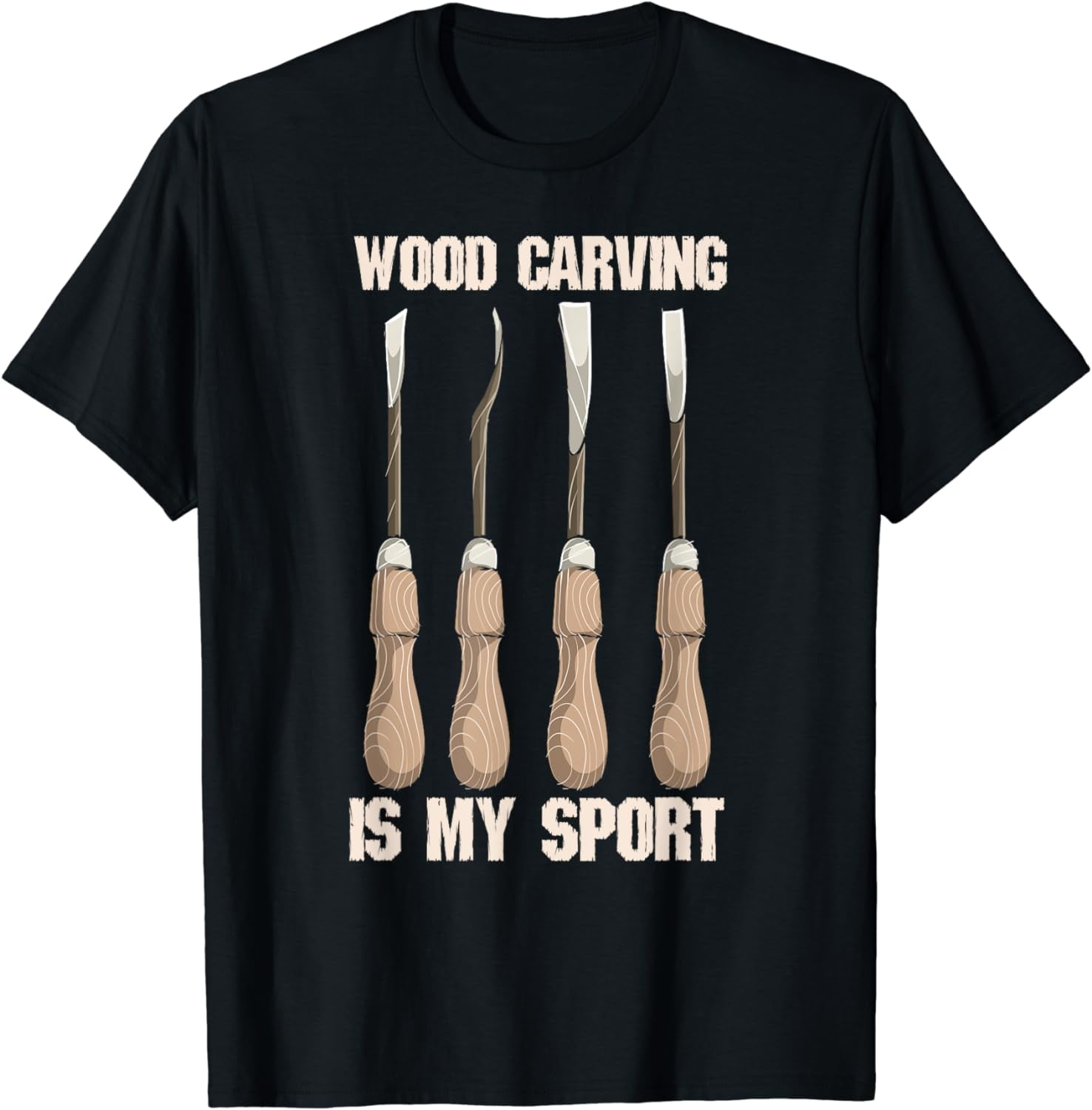 Wood Carving Is Sport Funny Woodworker Dad Humor Wood Carver T-Shirt ...