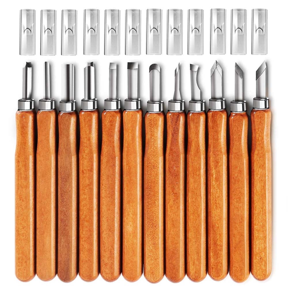 Wood Carving Kit, 12 Pieces, With Whittling Knife, Detail Wood Carving ...