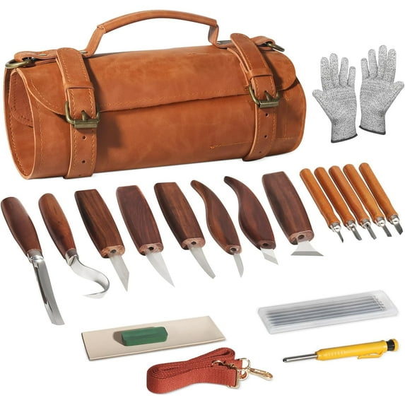 Wood Carving Kit,Carving Knife Set for Beginners,and Adults,Wood ...