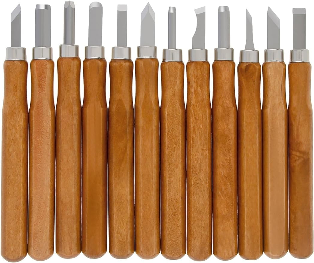 Wood Carving Tool Set - 12 PCS Hand Carving Chisels Tool Set Whittling ...