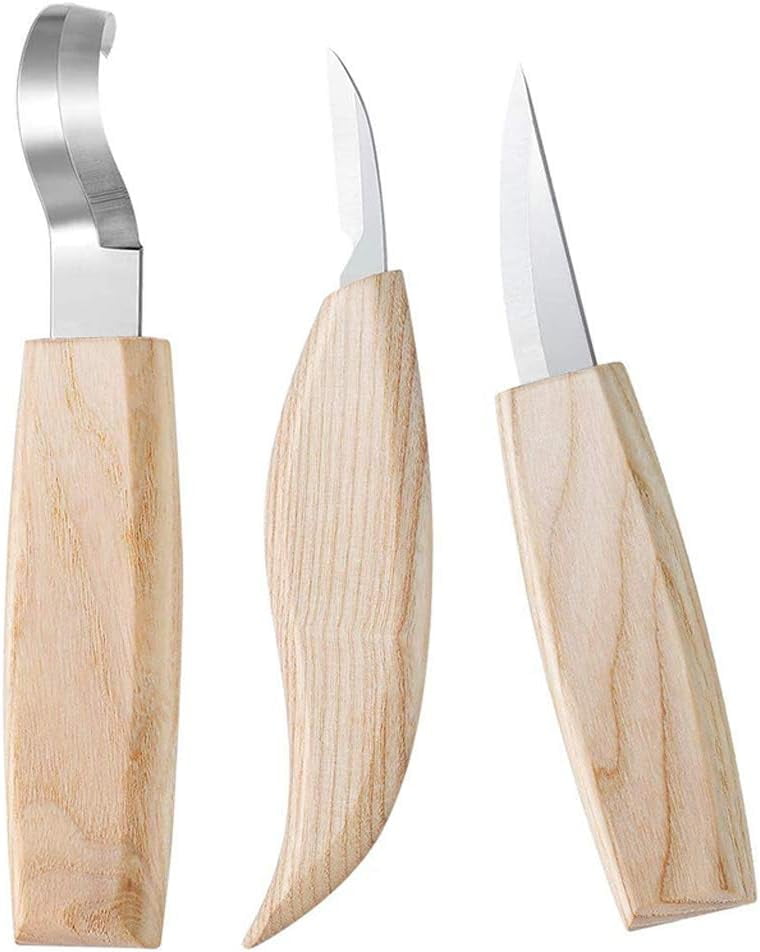 Wood Carving Tool Set, Walnut Carving Knife Set, Includes Carving Hook ...