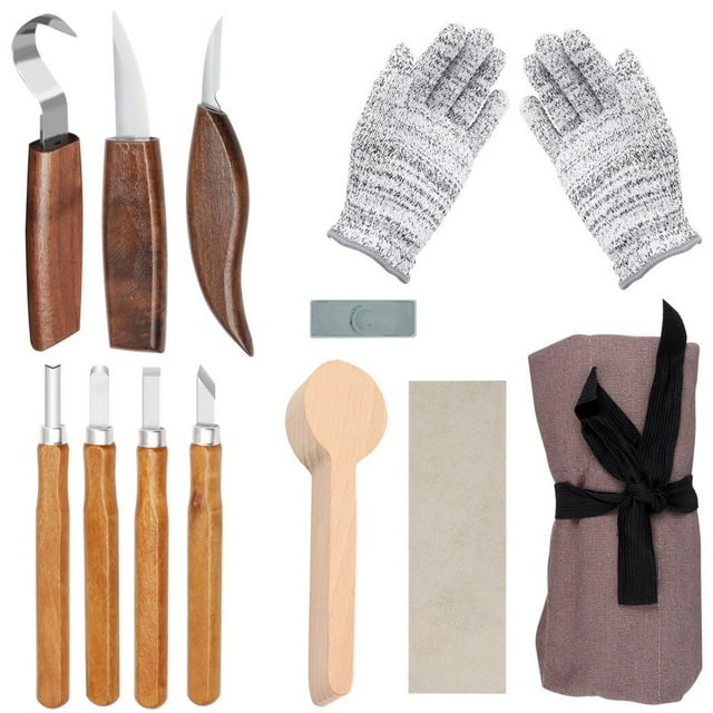 Wood Carving Tools Set, 12 PCS Hand Carving Tools Kit, Whittling Knife ...