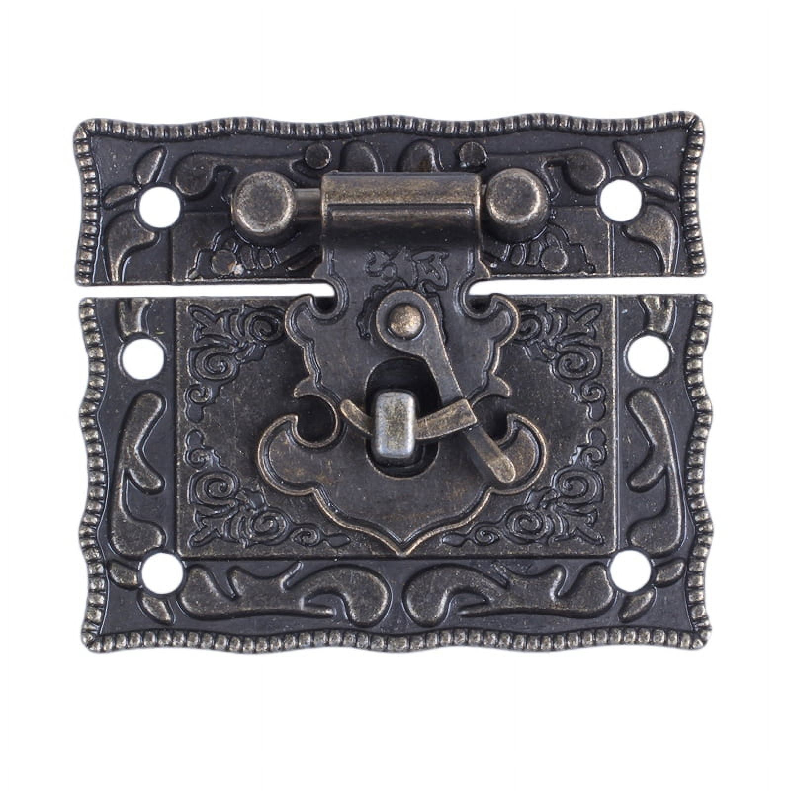 Wood Case Chest Box Rectangle Clasp Closure Hasp Latches Bronze Tone ...