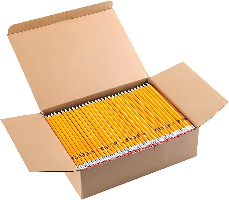 Wood-Cased #2 HB Pencils, Yellow, Pre-sharpened, Bulk Pack, 320 pencils ...