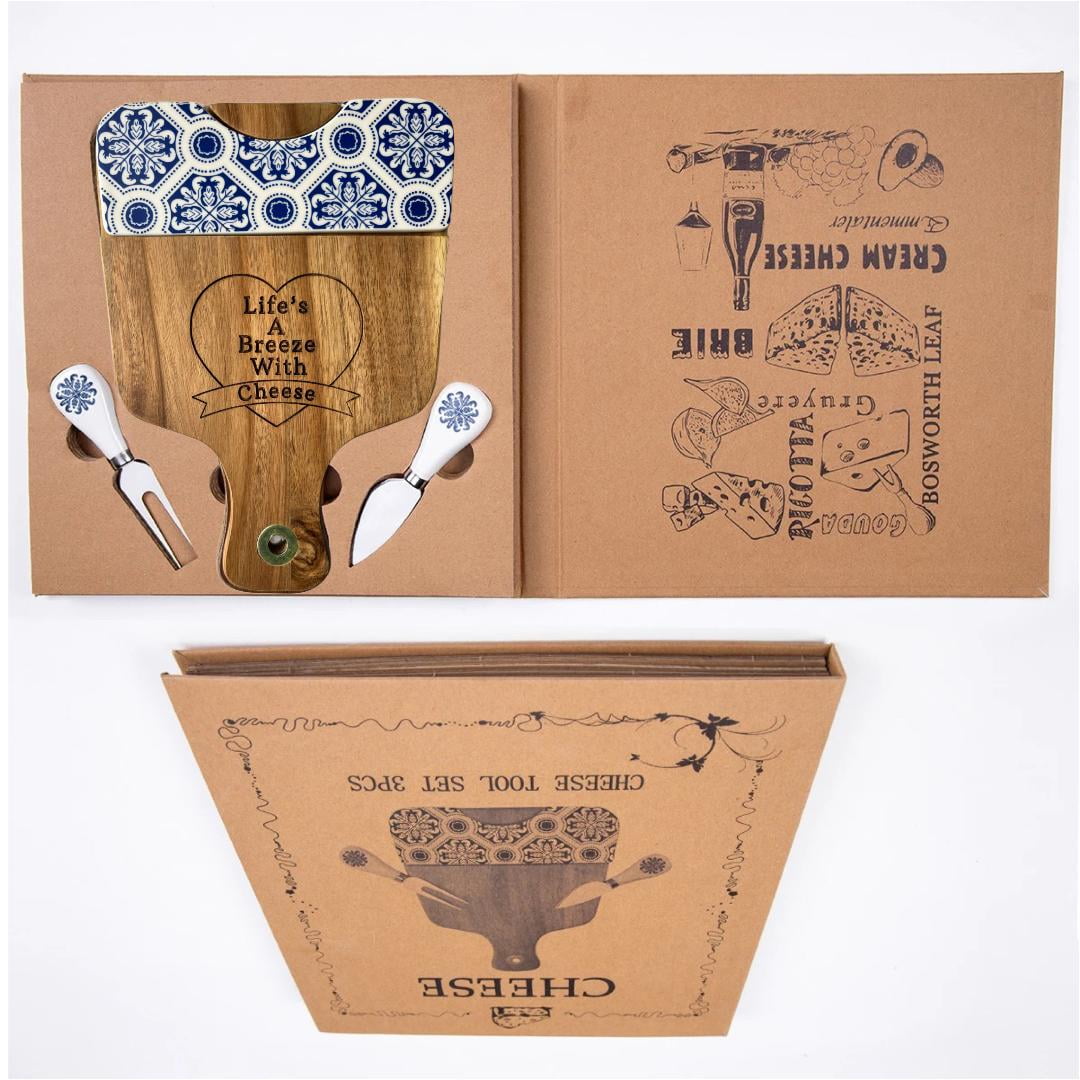 Wood Ceramics Cheese Cutting Board Set Charcuterie Cheese Board Set ...