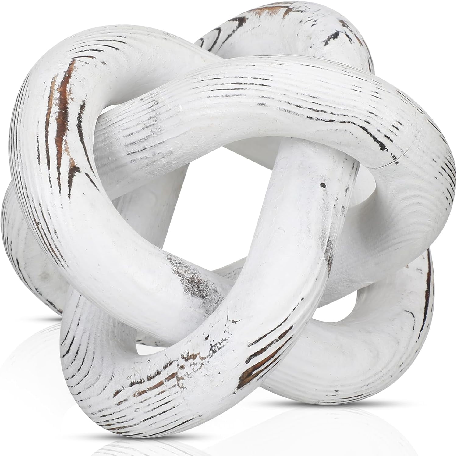 Wood Chain Link Decor 3 Link Wood Knot Decor Hand Carved Coffee Table ...