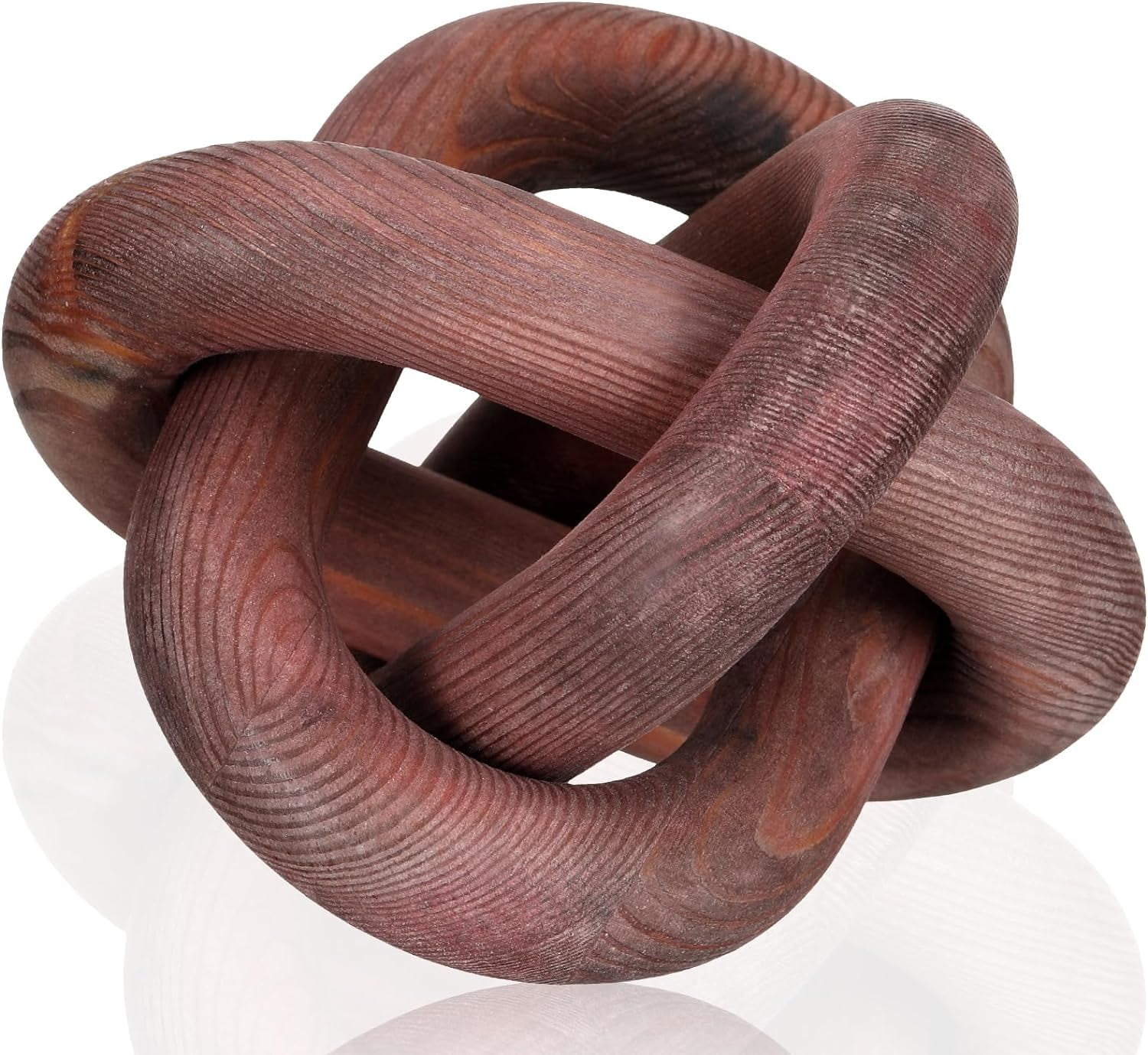 Wood Chain Link Decor 3 Link Wood Knot Decor Hand Carved Coffee Table ...