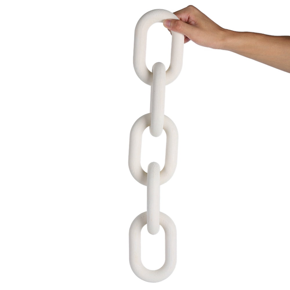Wood Chain Link Decor - Hand Carved Decorative Wood Chain, 5 Link Chain ...