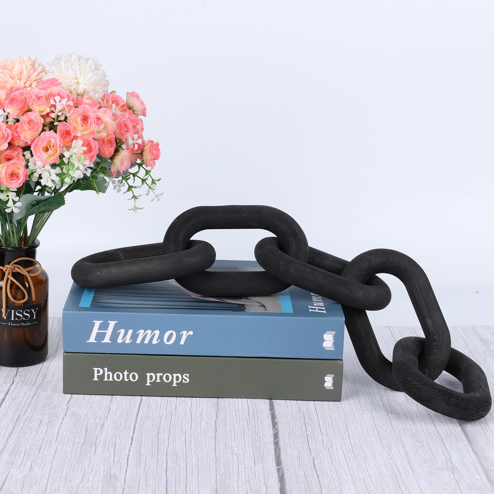 Wood Chain Link Decor,Rustic 5 Link Wooden Chain Decor Link Ornament ...