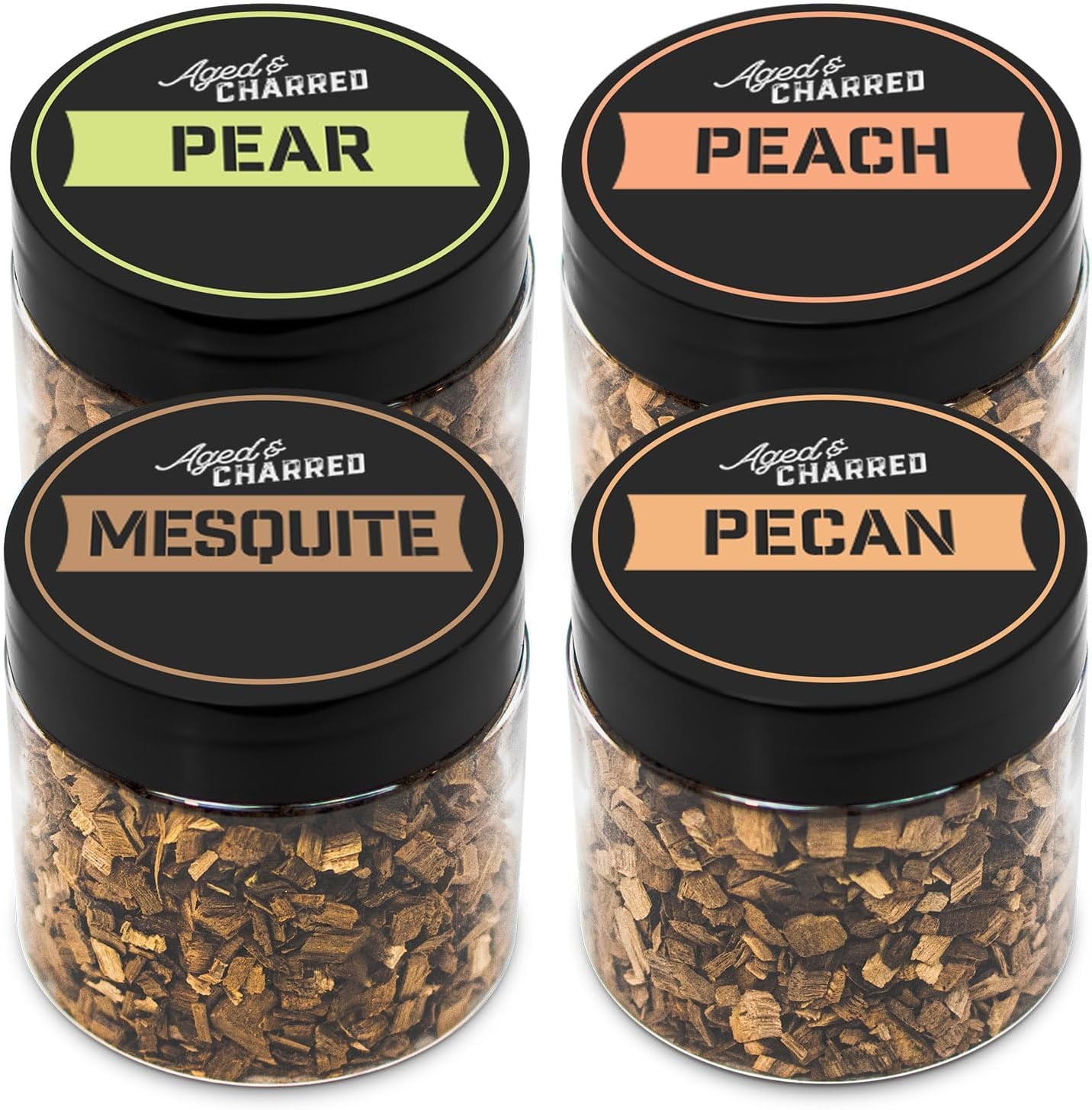 Wood Chips for Cocktail Smoker - Combo 4-Pack: Pear, Peach, Mesquite ...