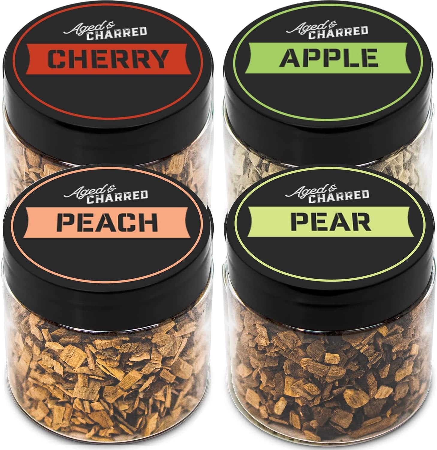 Wood Chips for Cocktail Smoker - Fruit 4-Pack: Apple, Cherry, Peach ...
