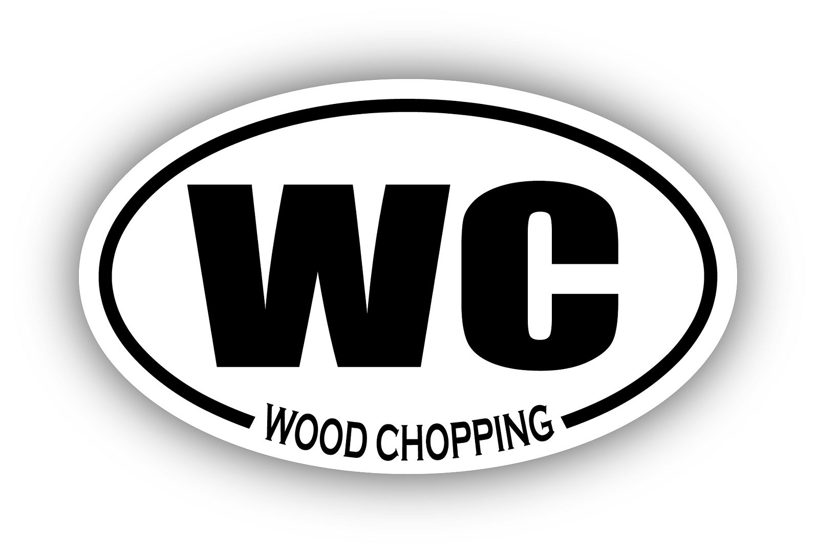 Wood Chopping WC Oval Bumper Sticker 3M Vinyl Decal 3 in x 5 in ...
