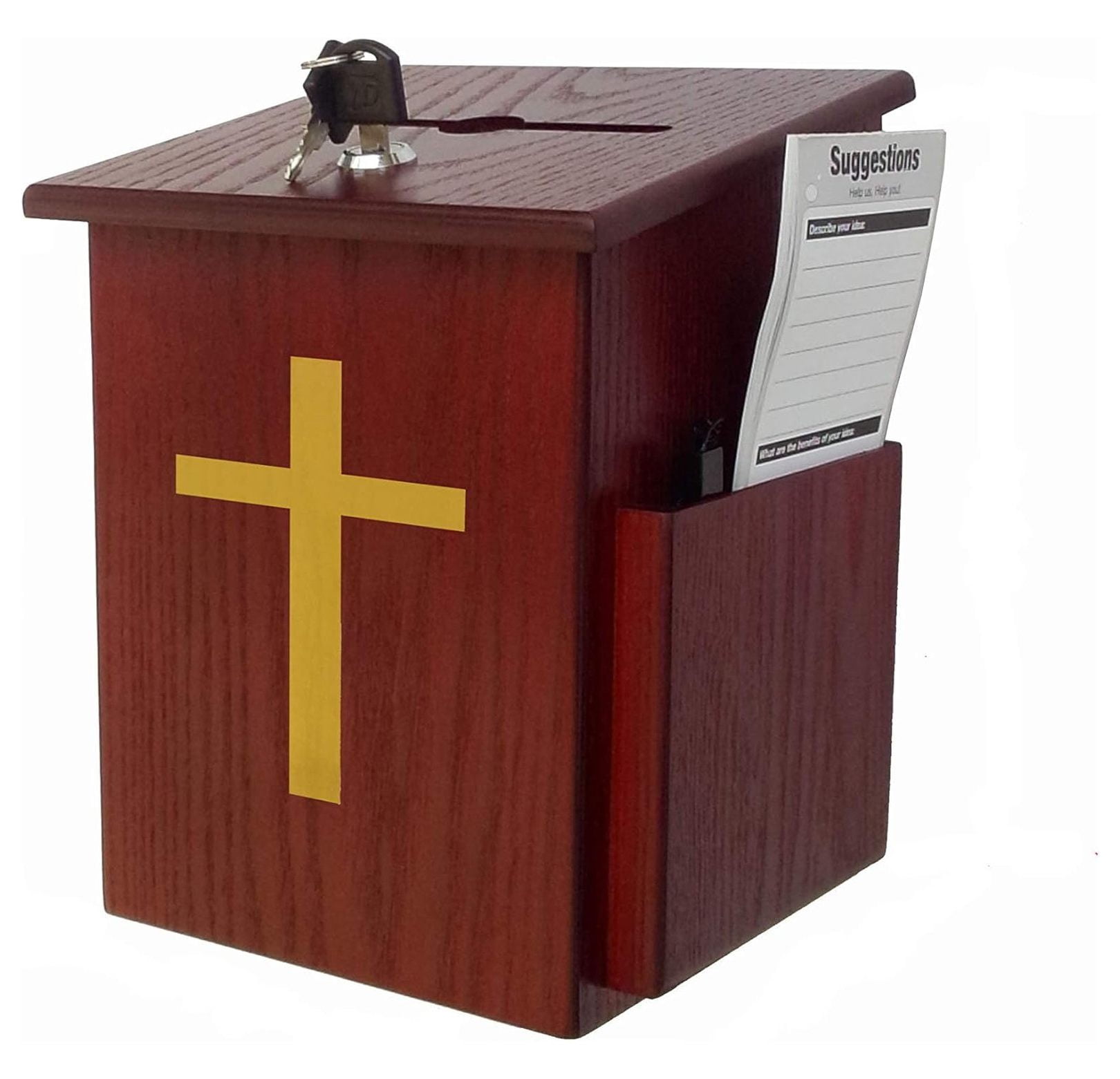 Wood Church Collection Fundraising Box Donation Charity Cross Sticker ...