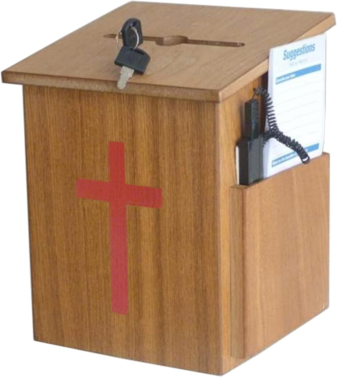 Wood Church Collection Fundraising Boxwith Cross Donation Charity Box ...
