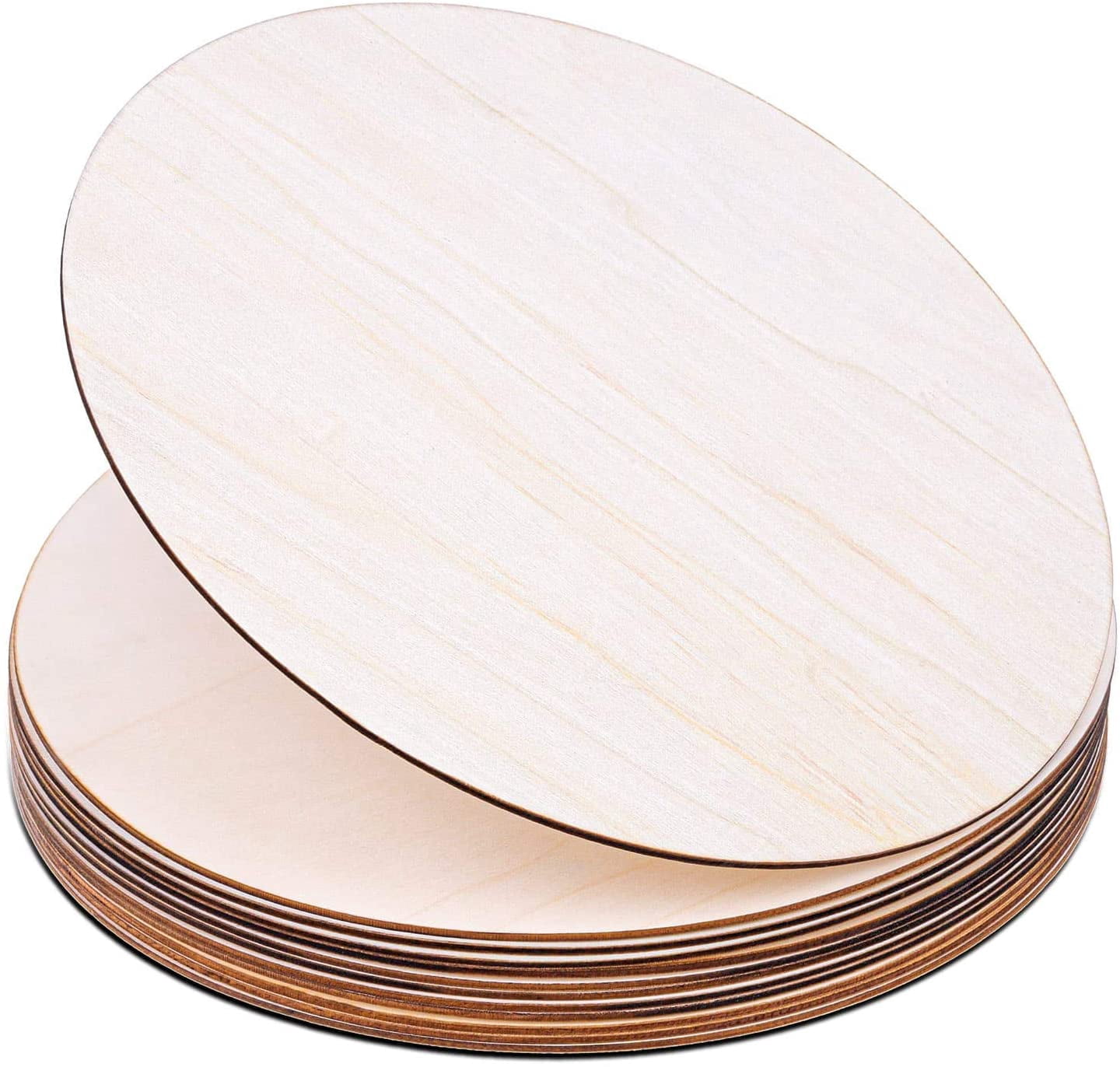 Wood Circles for Crafts, Audab 12 Pack 12 Inch Unfinished Wood Rounds ...