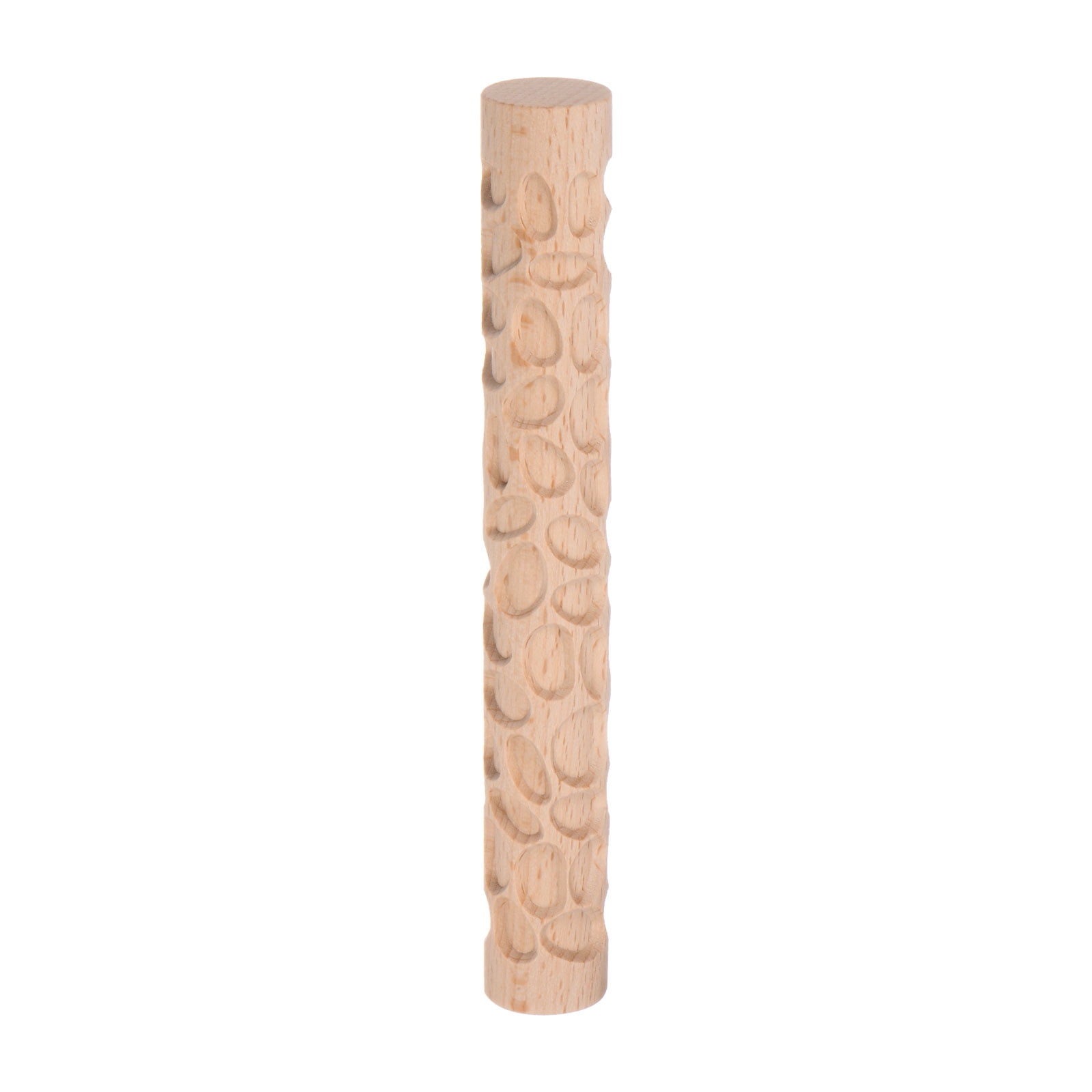 Wood Clay Roller Cobblestone Texture Rolling Emboss Beech 15cm x 2cm ...