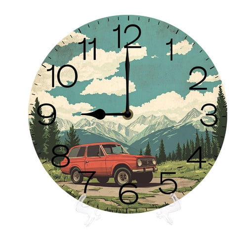 Wood Clocks Lifestyle Summer Scene Battery Operated Silent Quartz ...