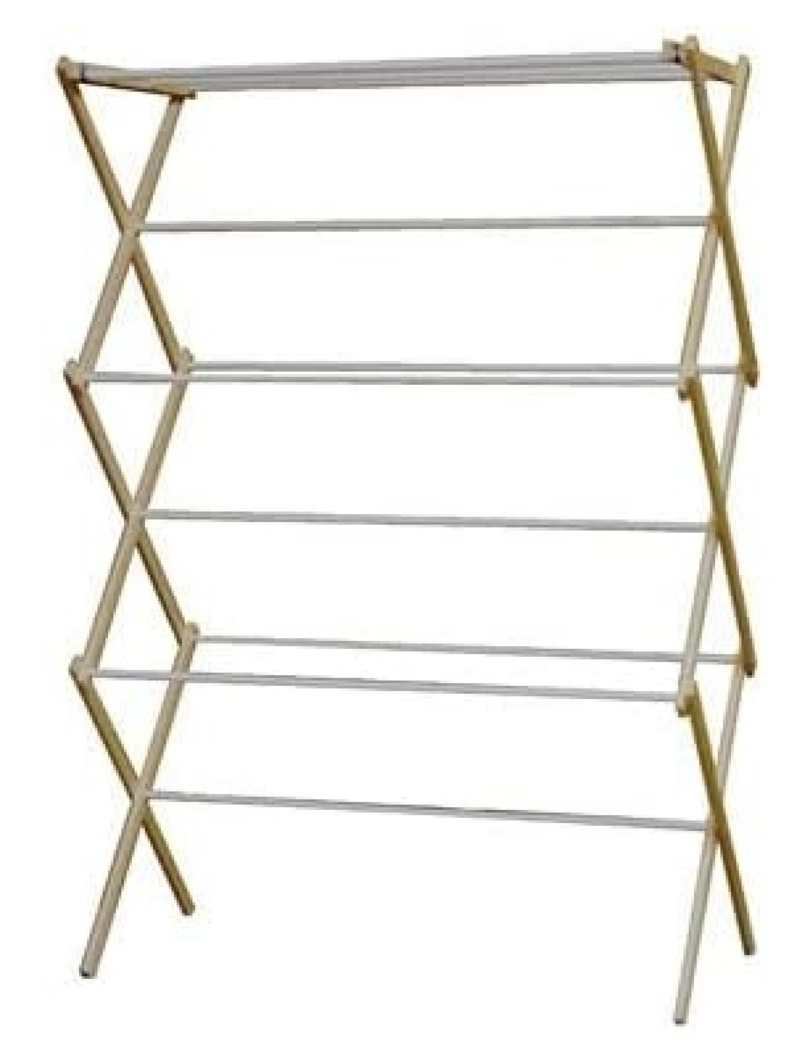 Wood Clothes Drying Rack - 42.5"H x 29.5"W x 14"D - Foldable Laundry ...