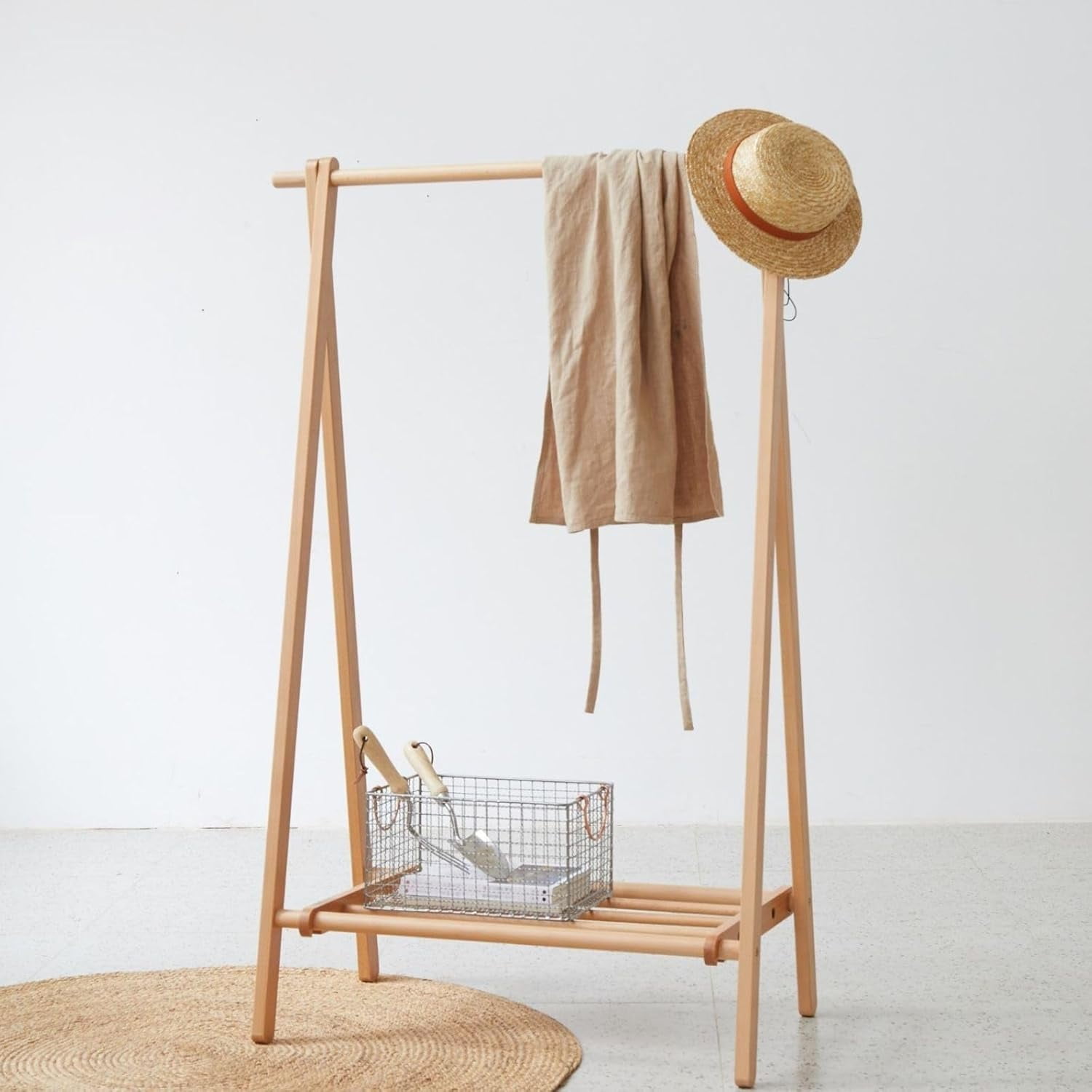 Wood Clothes Rack, Garment Rack with Shelf, Solid Wood Clothing Rack ...