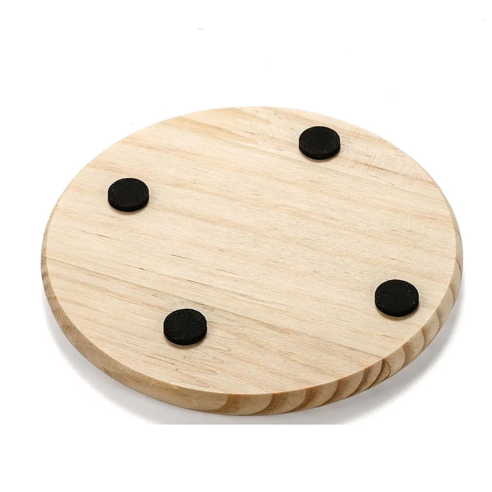 Wood Coasters Round Blank Wooden Coasters for Crafts with Non-Slip ...