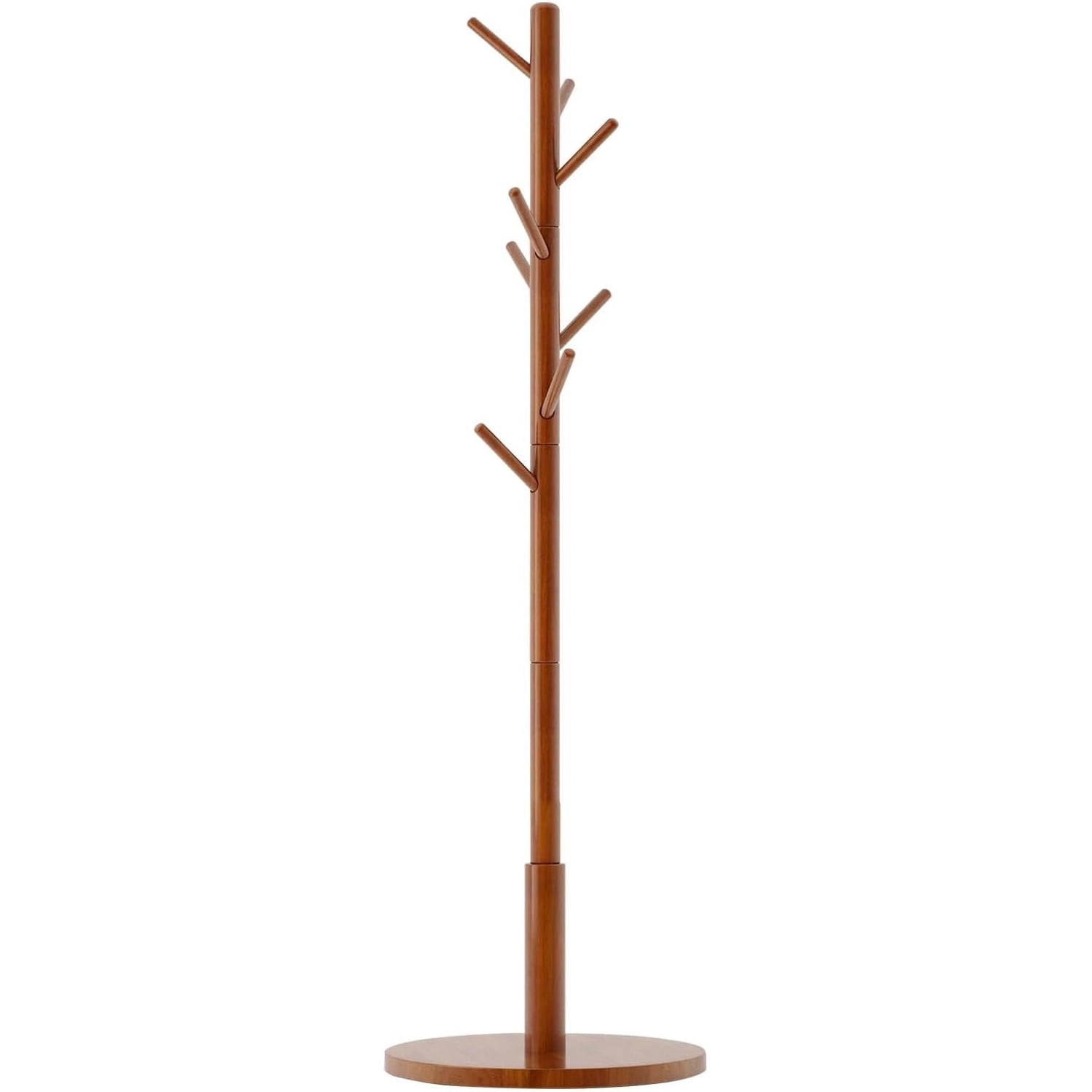 Wood Coat Rack Freestanding, Coat Stand with 8 Hooks, Kids Coat Tree ...