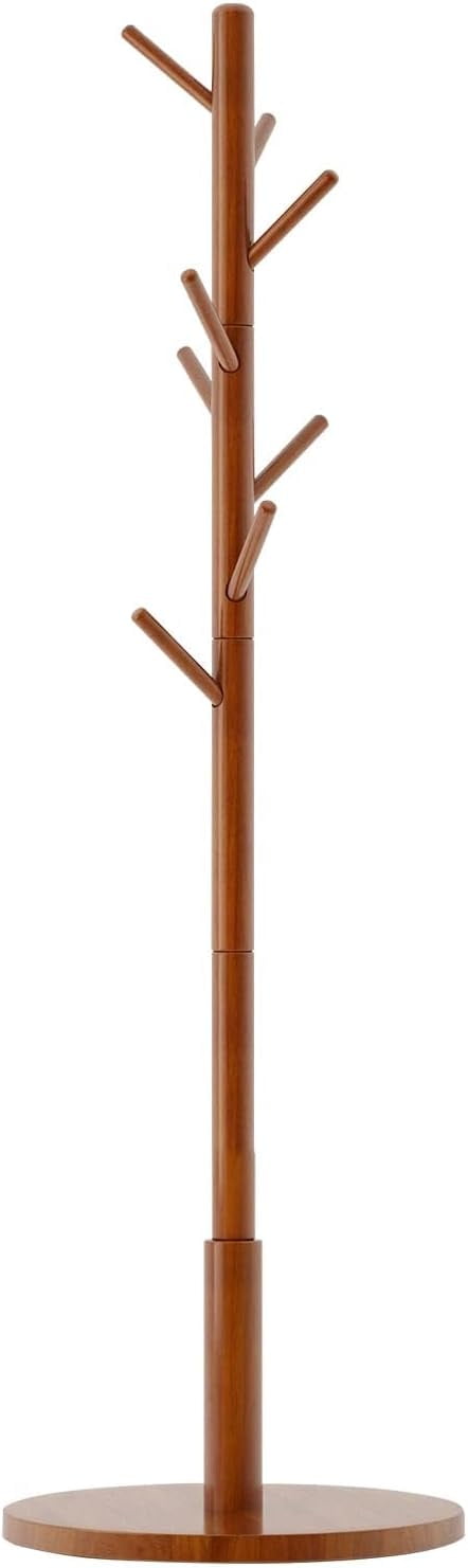 Wood Coat Rack Freestanding, Coat Stand with 8 Hooks, Kids Coat Tree ...